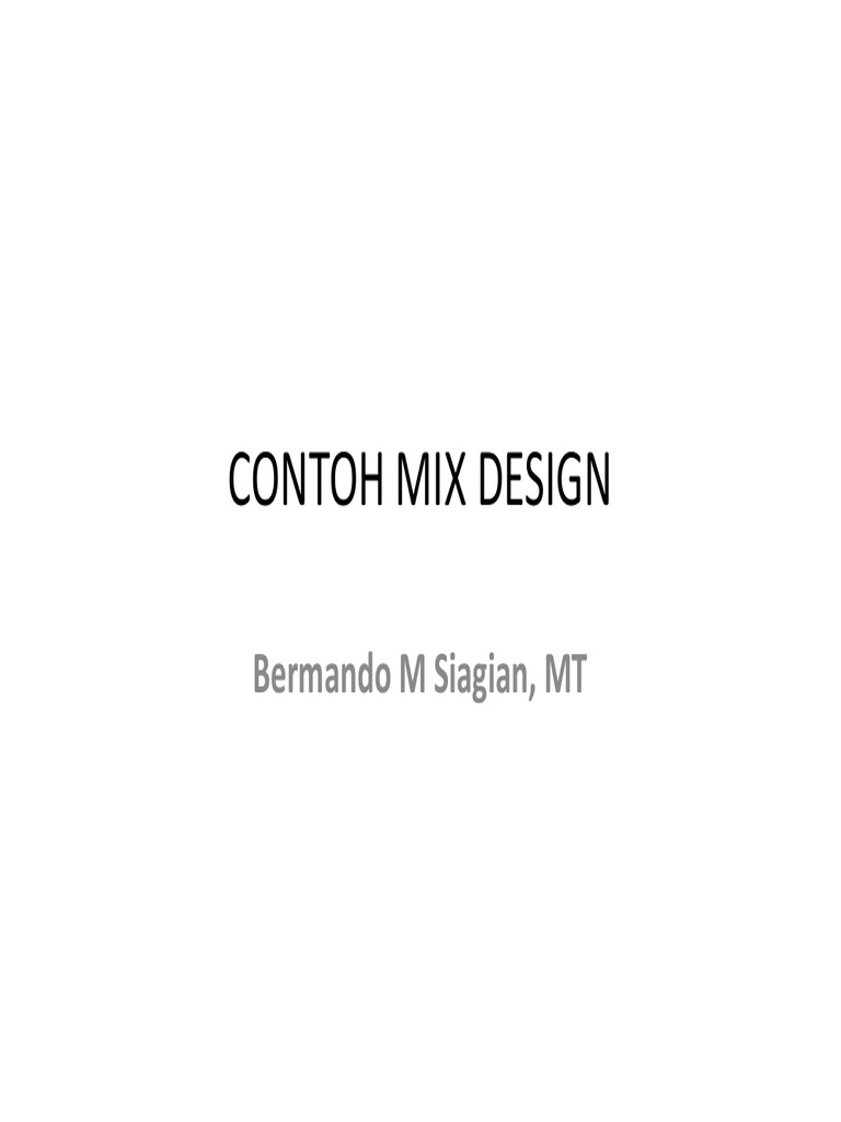 Contoh Mix Design | PDF
