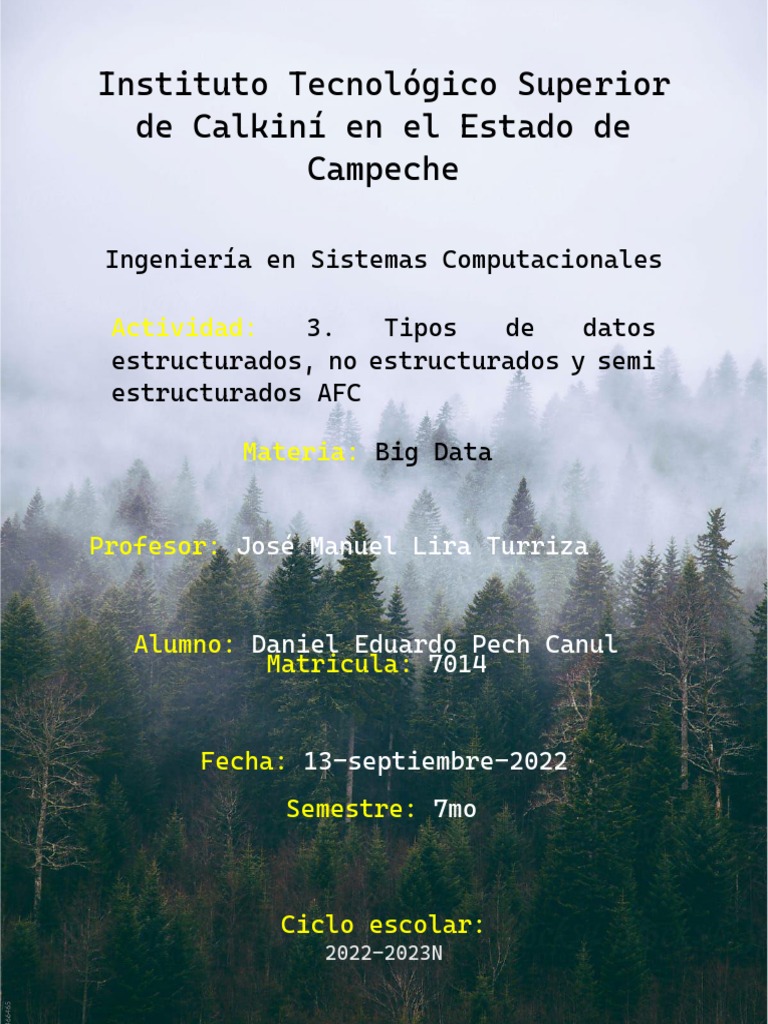 AFC - Tipos de Datos Estructurados, No Estructurados y ... AFC - Tipos de Datos Estructurados, No Estructurados y ...