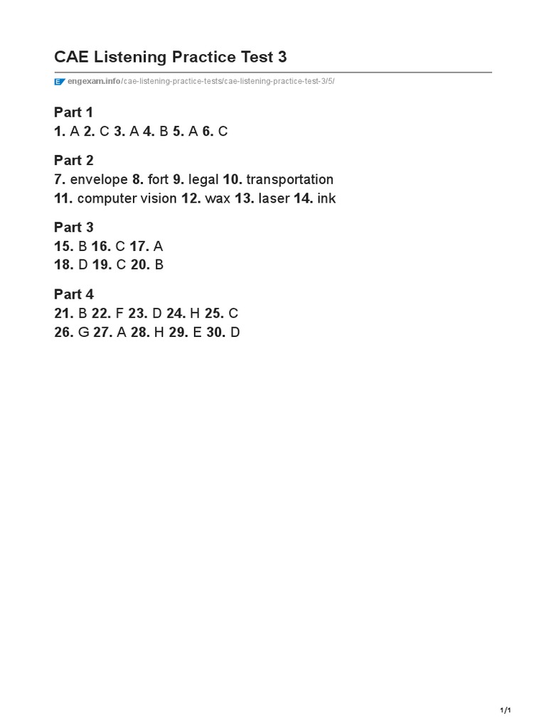 Engexam.info-CAE Listening Practice Test 3 | PDF