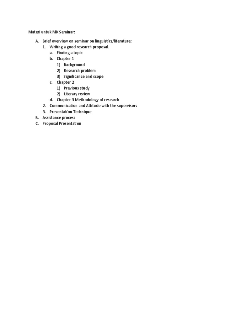 Seminar on Linguistics Proposal Guide | PDF | Technology & Engineering