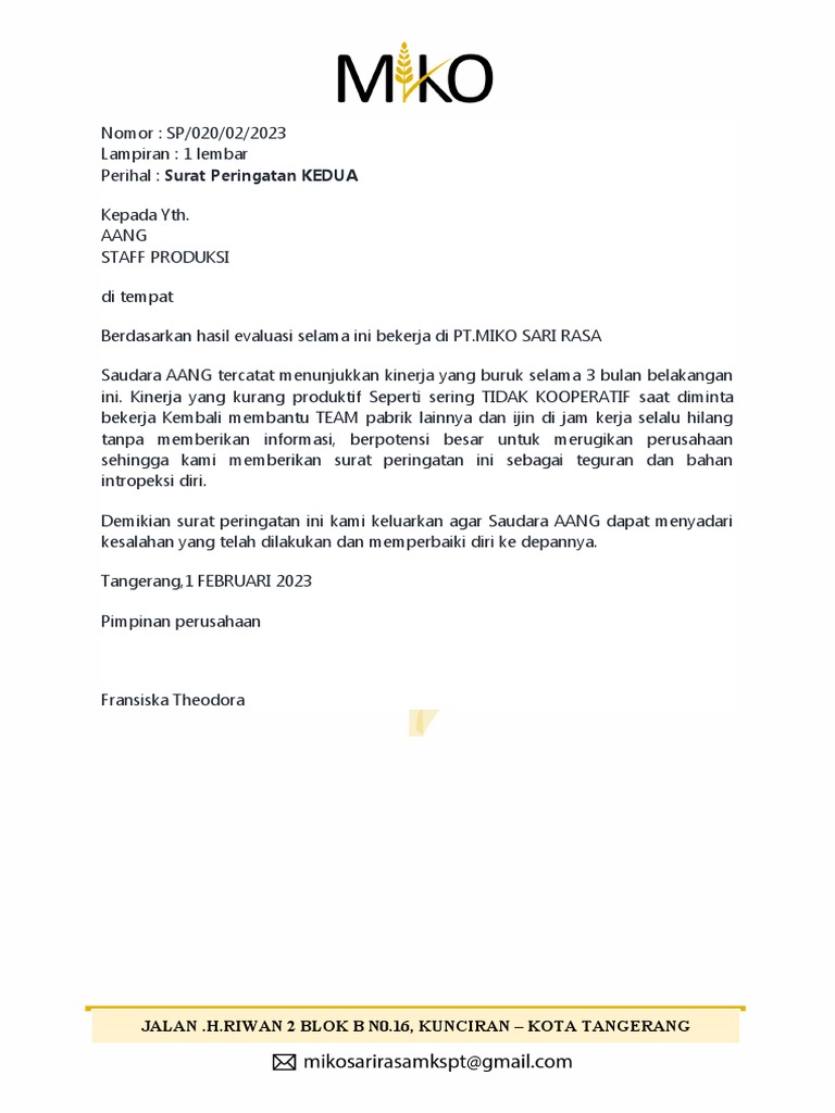 Surat SP 1,2,3 | PDF