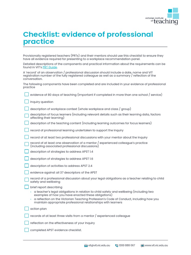 PRT Evidence Checklist for APST Compliance | PDF