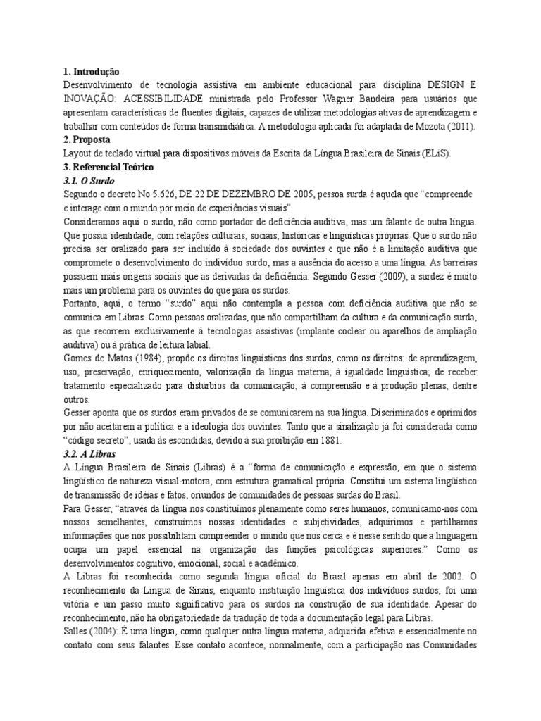 Projeto layout teclado ELiS | PDF | Surdez | Teclado de computador