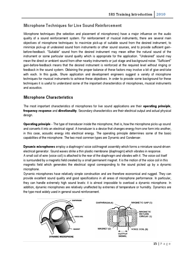 Microphone Techniques For Live Sound Reinforcement | PDF | Microphone ... Microphone Techniques For Live Sound Reinforcement | PDF | Microphone ...