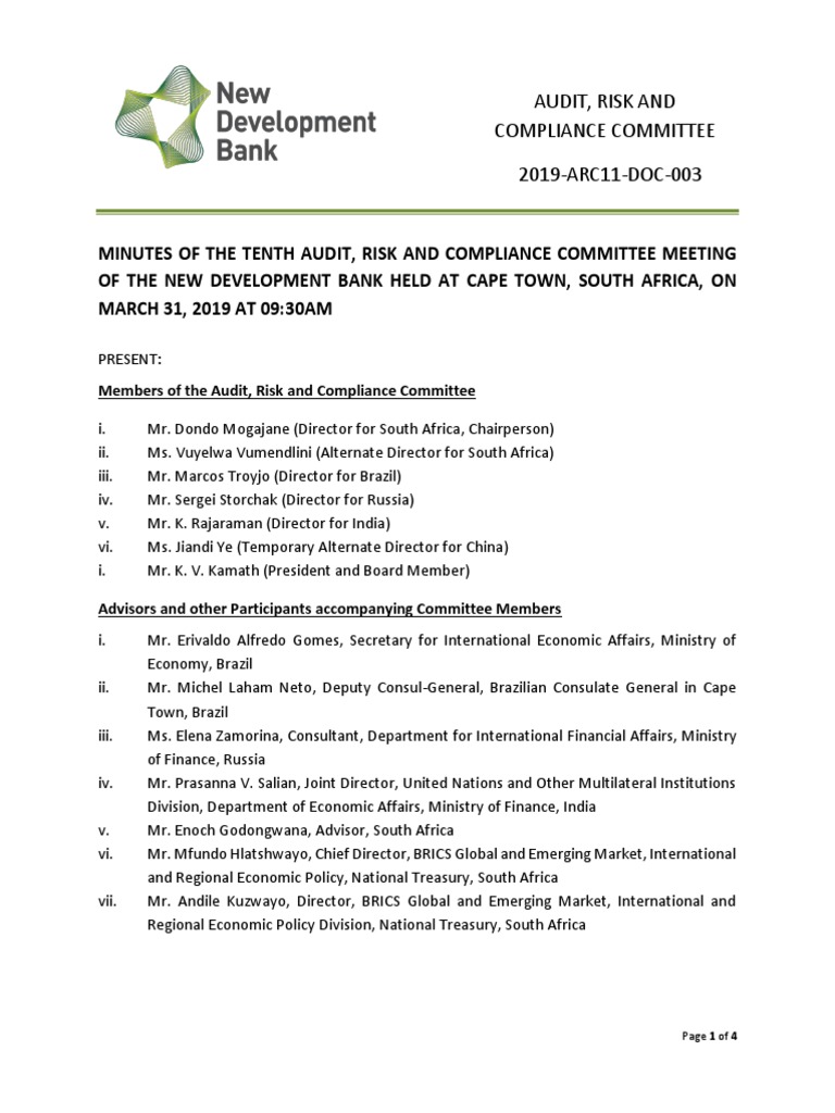 Minutes of 10th ARC Meeting | PDF | Internal Audit | Audit