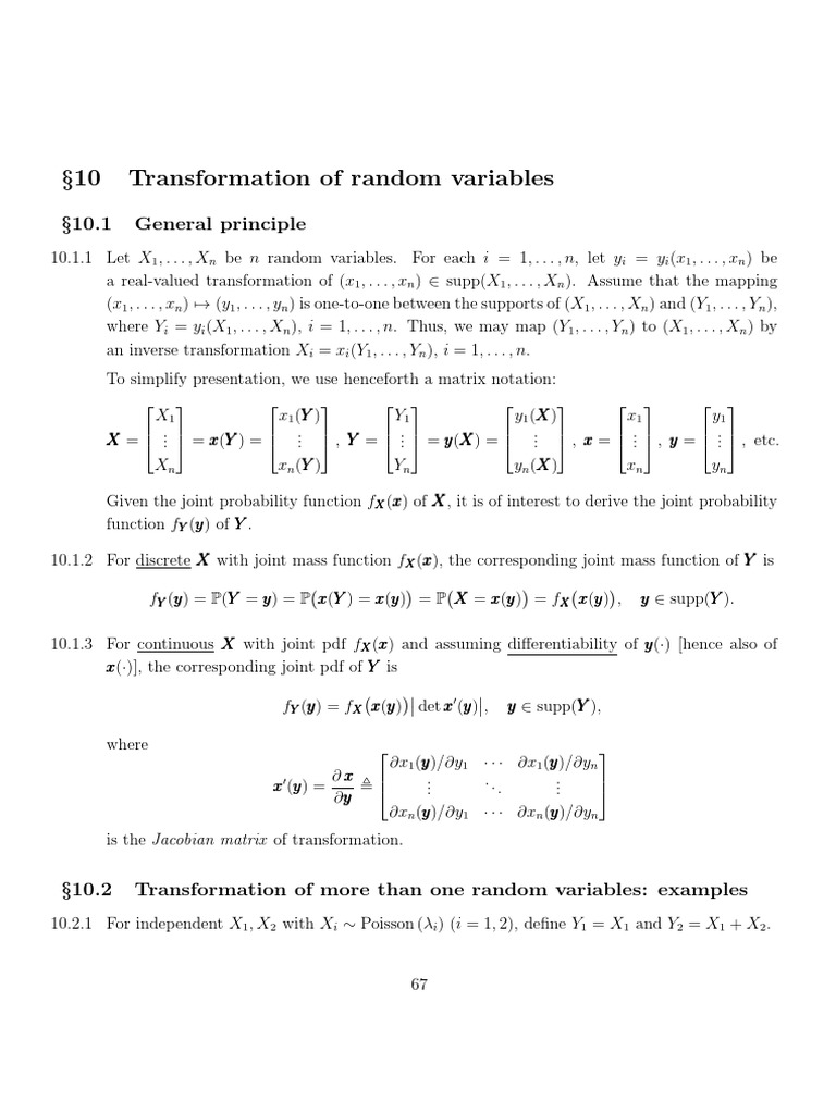 P10-Transformation of Random Variables | PDF | Probability Density ... P10-Transformation of Random Variables | PDF | Probability Density ...