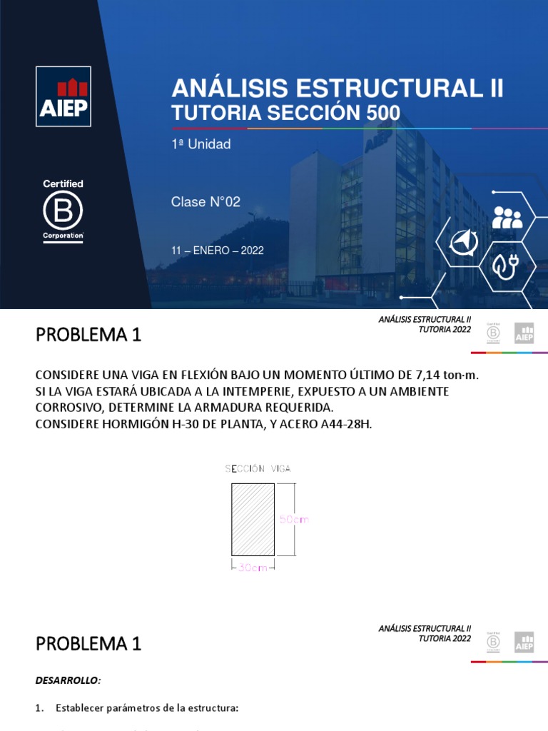 Clase N°02 - Analisis Estructural II - T500 - 11.01.2022 | PDF | Braguero | Hormigón