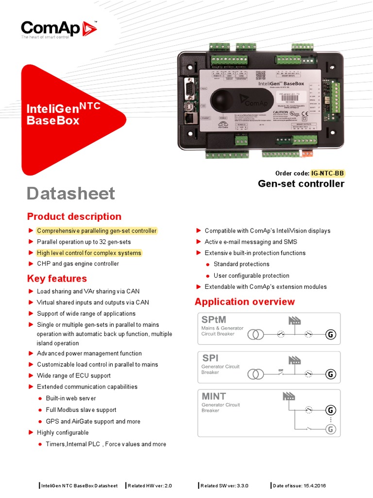 InteliGen-NTC-BaseBox-Datasheet- IG-NTC-BB | PDF | Power Supply | Mains ...