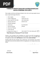 Form Pendaftaran Bpjs TK Excel | PDF