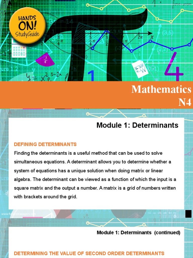 N4 Mathematics Pdf Derivative Determinant