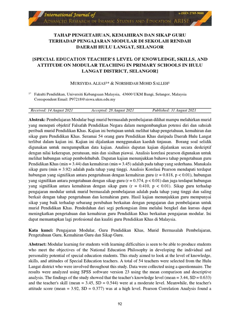 Pengetahuan dan Sikap Guru Pendidikan Khas | PDF | Kesehatan Holistik | Sains & Matematika