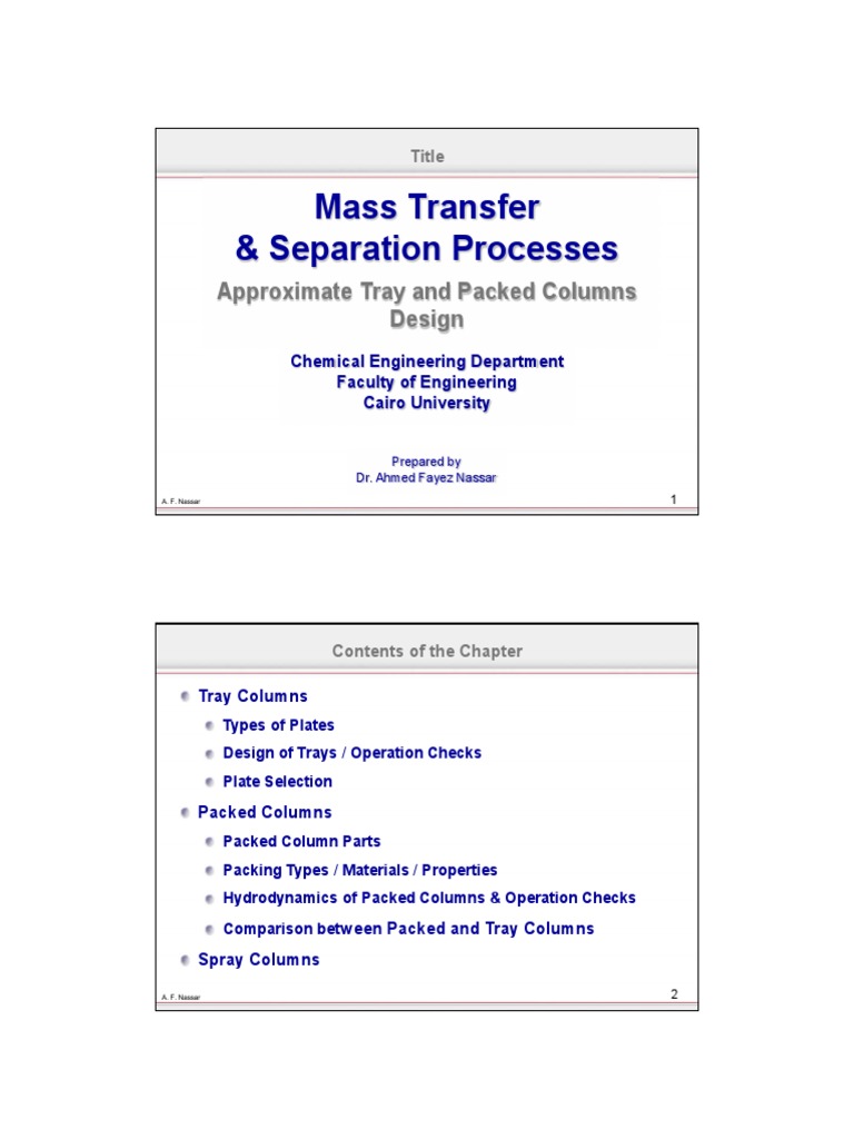 Tray and Packed Column Design Guide | PDF | Continuum Mechanics | Chemistry
