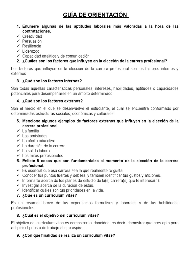 Guía de Orientación | Descargar gratis PDF | Ciencia cognitiva | Cognición