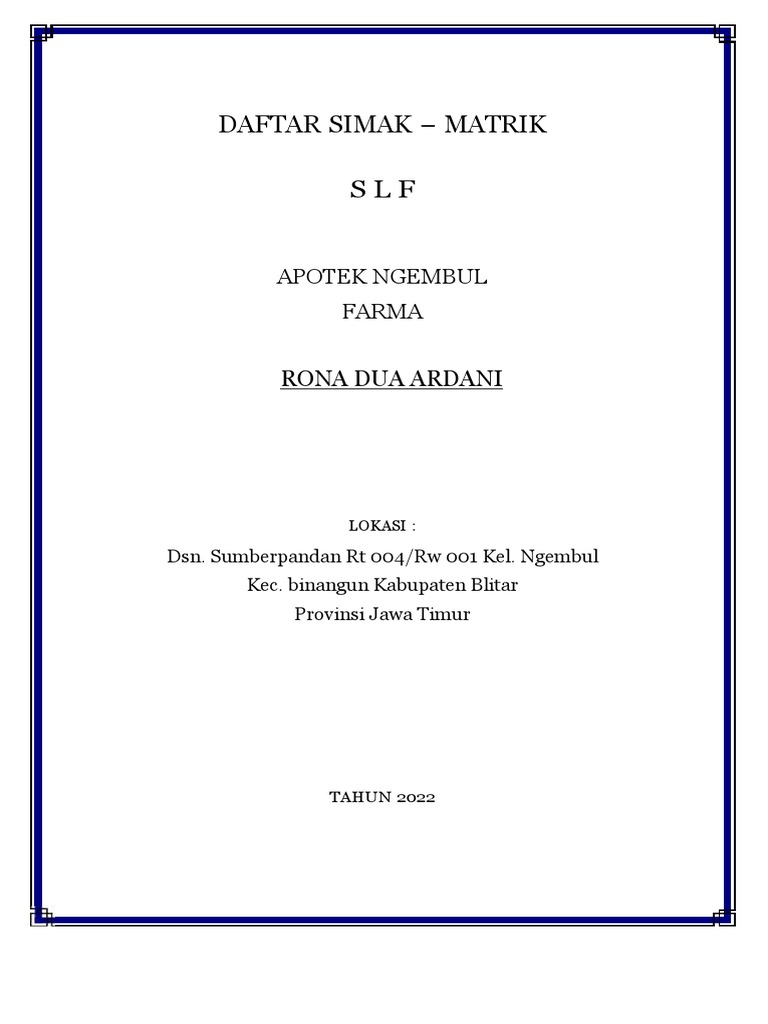 Contoh Daftar Simak Bangunan | PDF