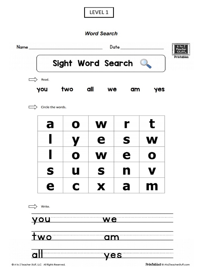 English Sight Word Games | PDF