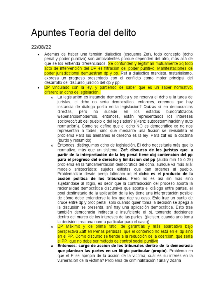Teoria Del Delito | PDF | Derecho penal | Castigos