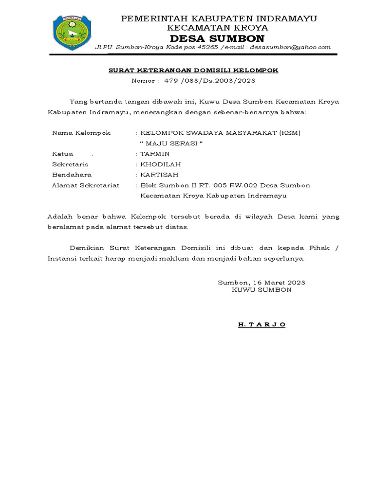 Domisili Kelompok | PDF