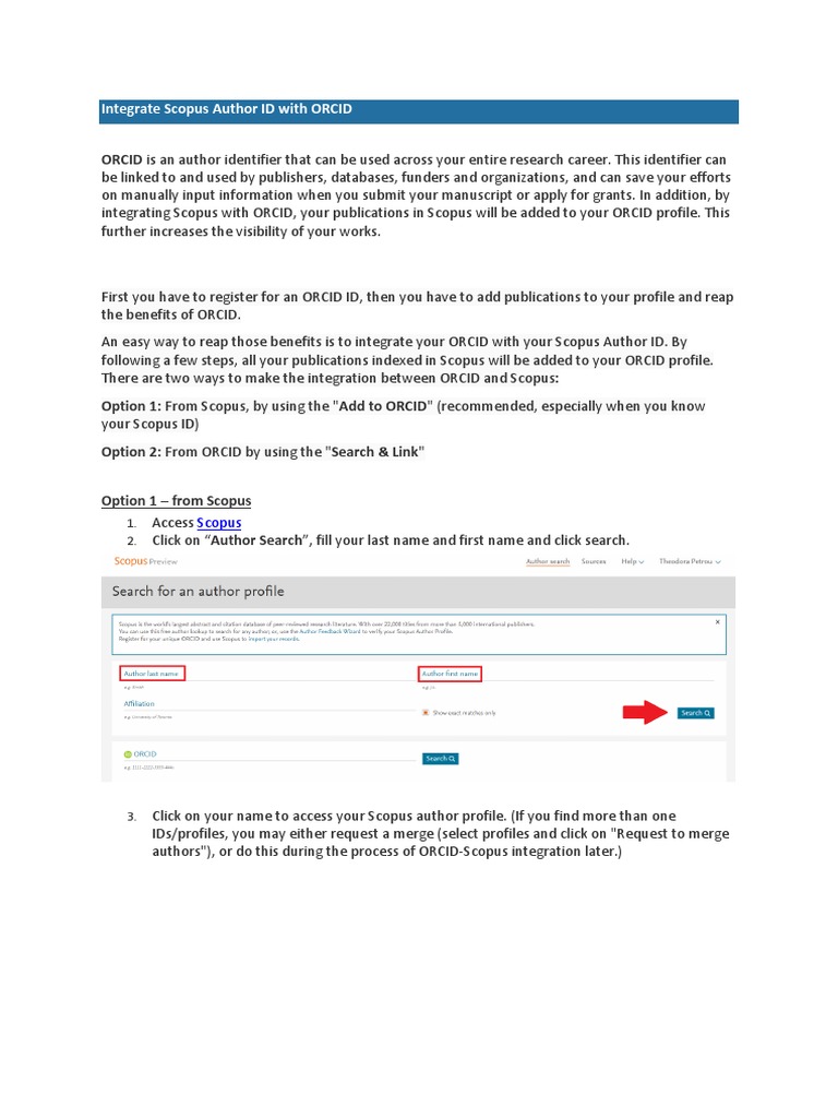 Integrating Scopus Author ID with ORCID | PDF | Cyberspace | Software