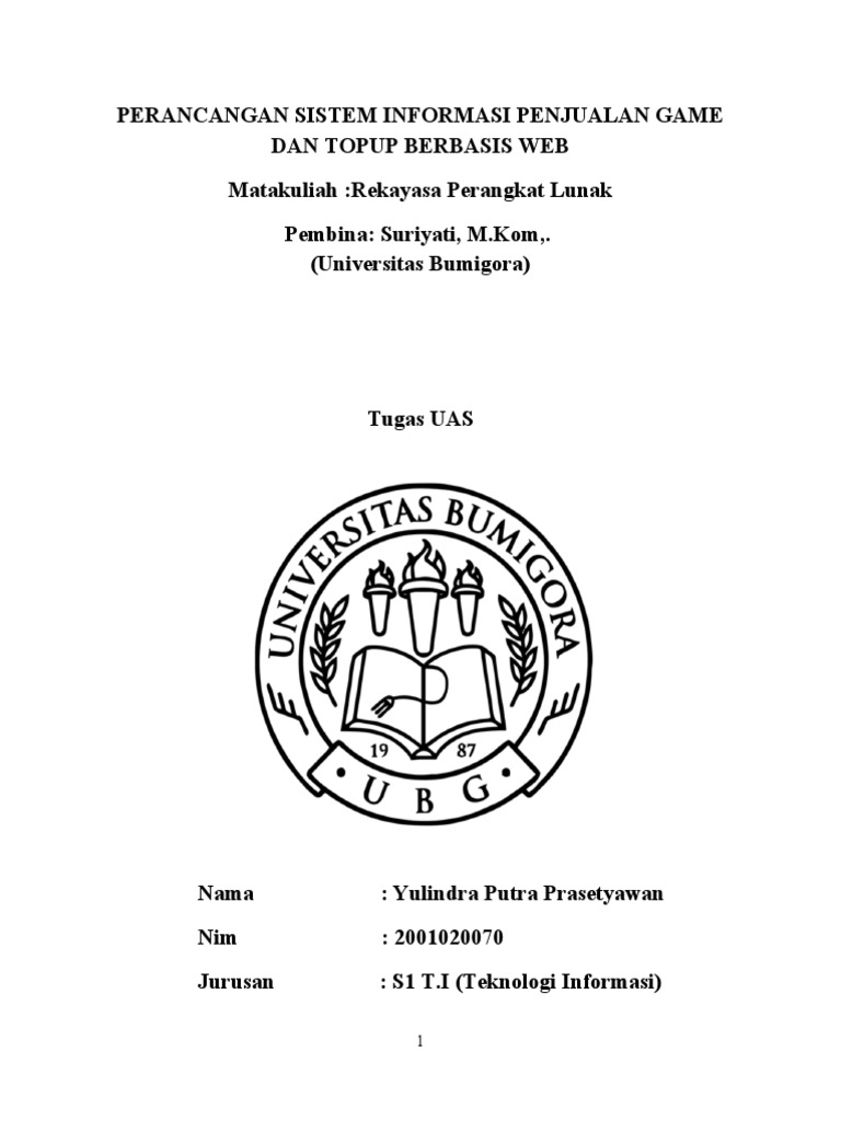 Laporan Tugas UTS RPL | PDF | Komputer