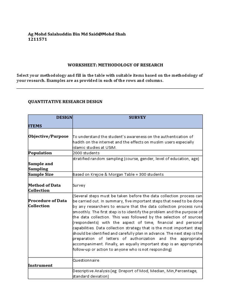 Salahuddin Said 1211571 Research Design | PDF | Survey Methodology ...