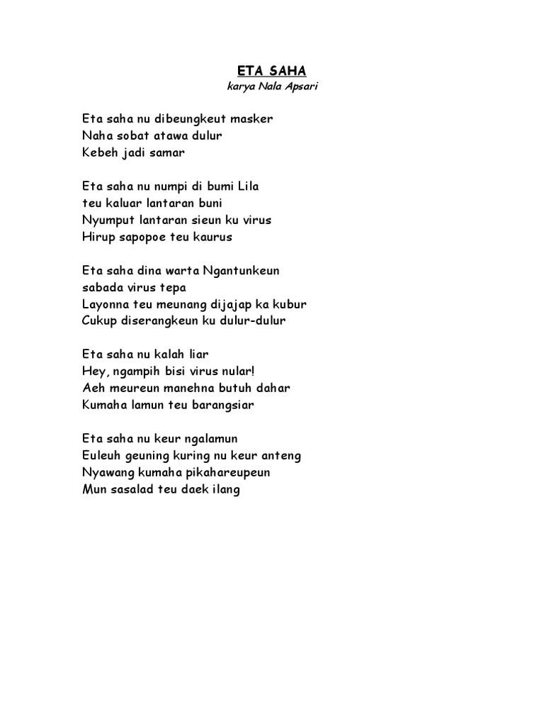 Sajak Sunda ETA SAHA | PDF