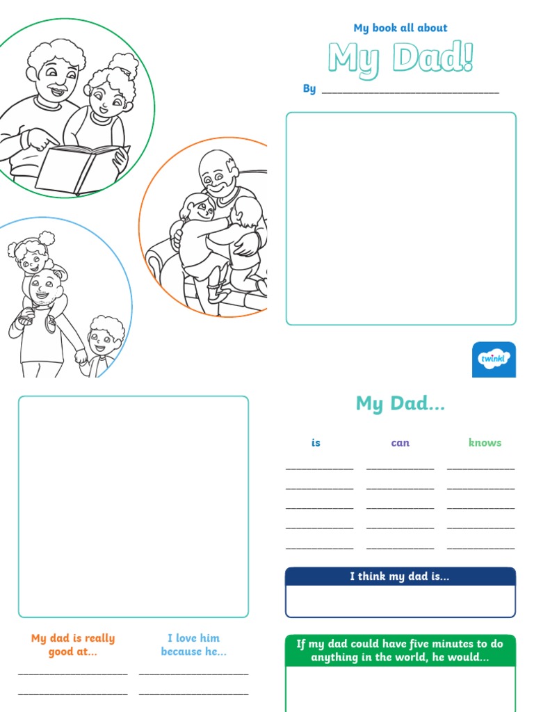 Au T T 11634 A Book About My Dad Template Fathers Day Gift Idea - Ver ...