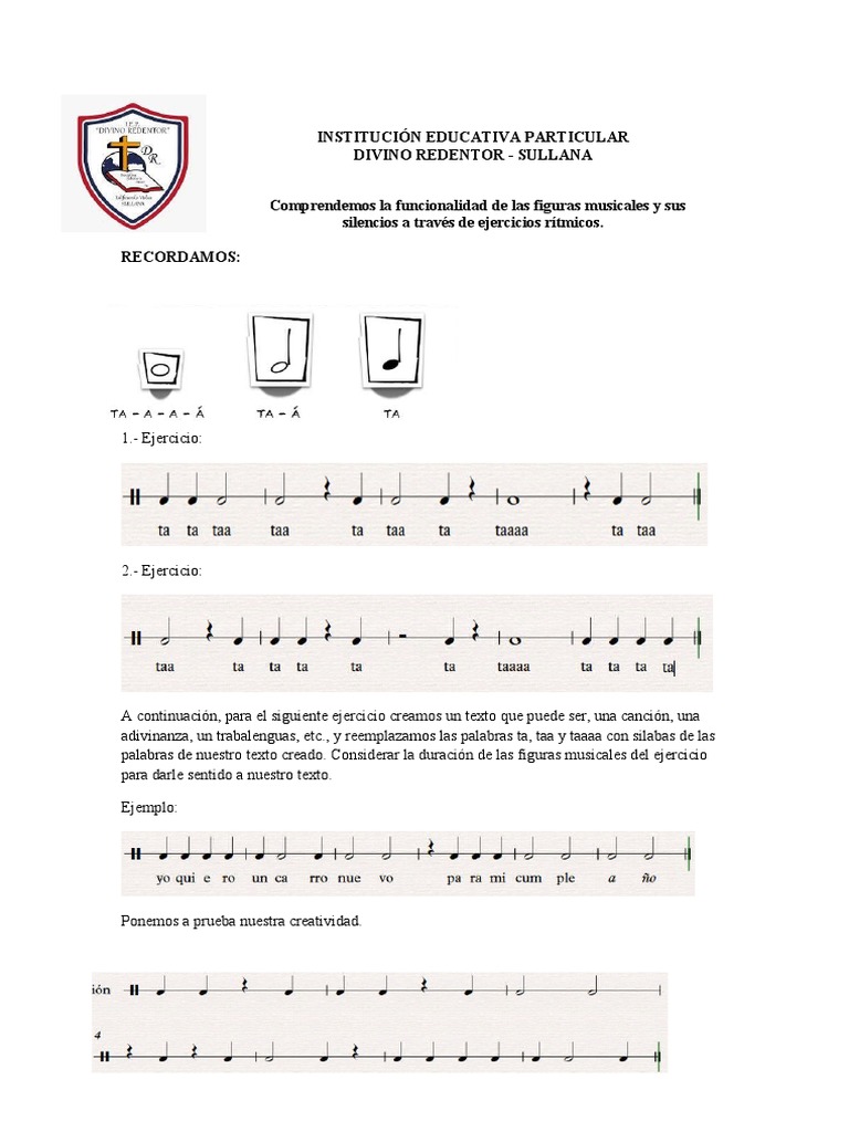 EJERCICIOS RITMICOS, CREANDO FRASES PRIMARIA | PDF