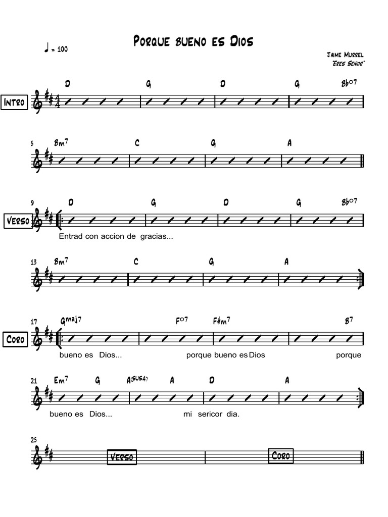 Porque Bueno Es Dios - Chart | PDF | Creencia religiosa y doctrina