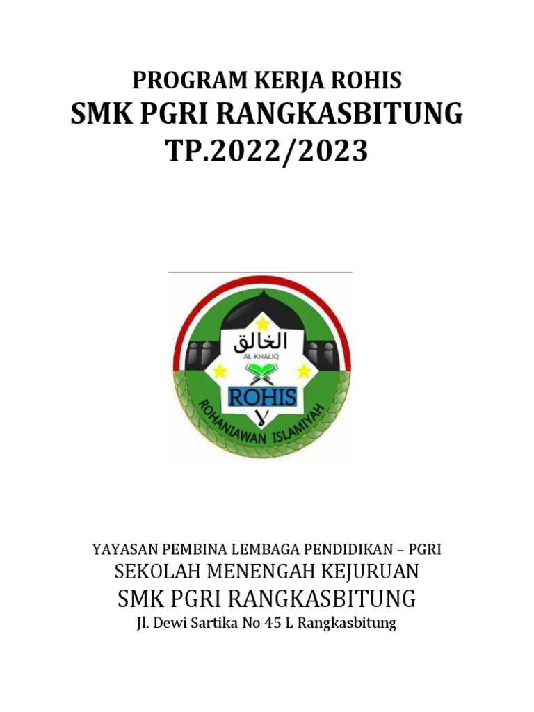Program Kerja ROHIS 2022-2023 | PDF | Karier & Perkembangan