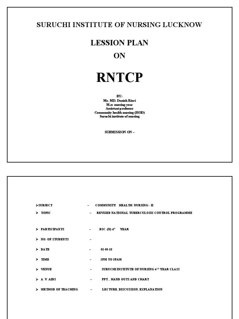 RNTCP | PDF | Tuberculosis | Medical Specialties