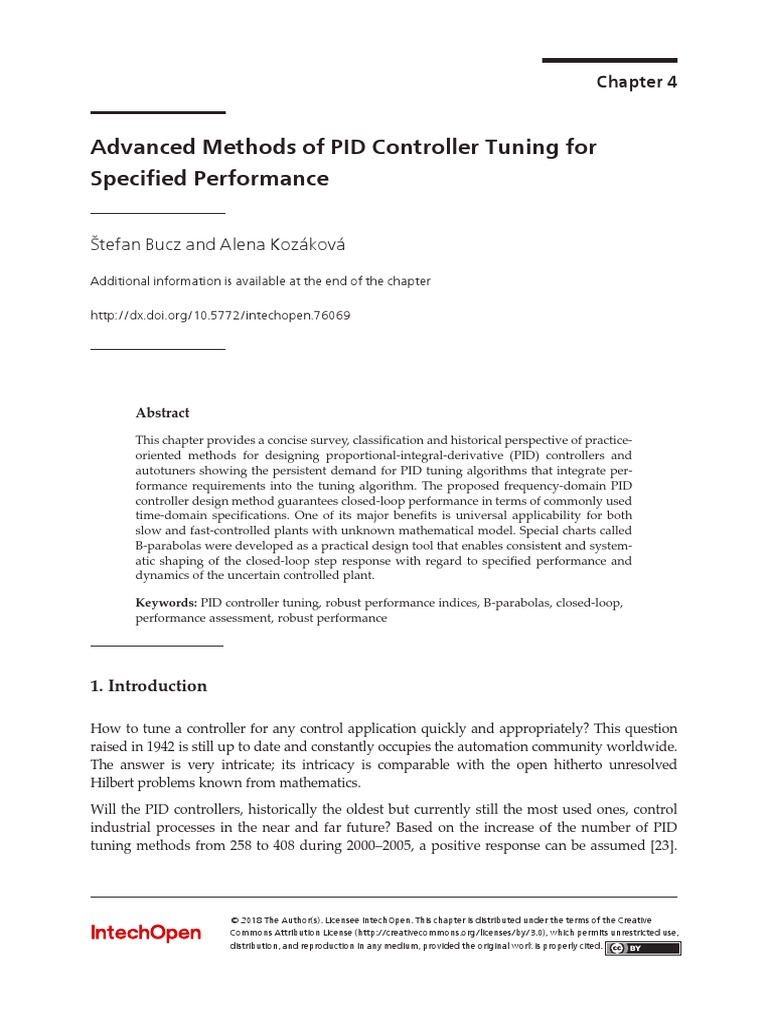 Advanced Methods of PID Controller Tuning For Specified Performance ... Advanced Methods of PID Controller Tuning For Specified Performance ...