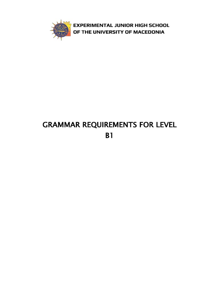 Level B1 Grammar List | PDF | Adverb | Adjective