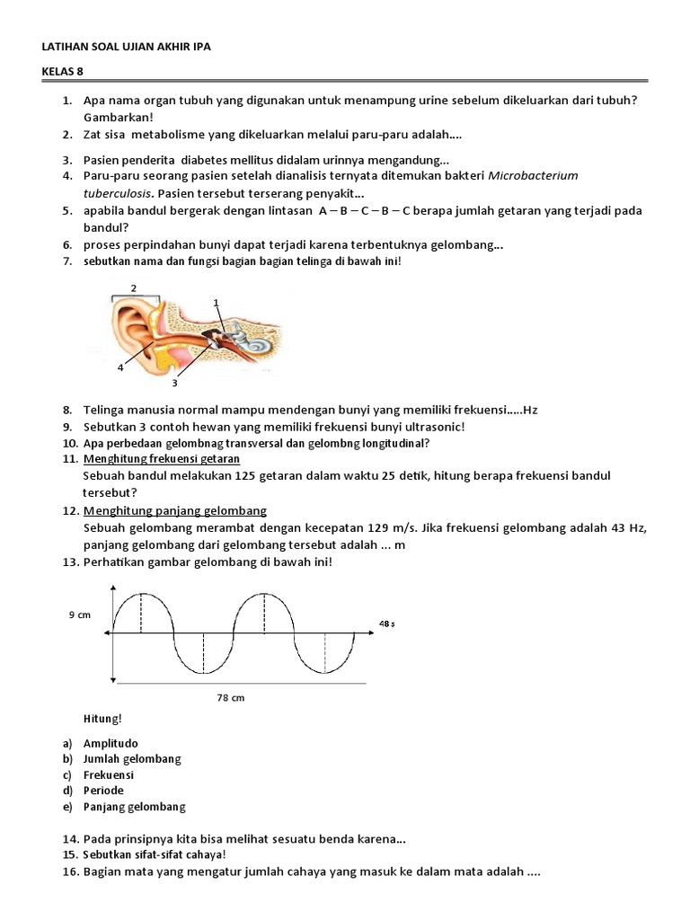 Latihan Soal Menjelas Pat Ipa Kelas 8 | PDF