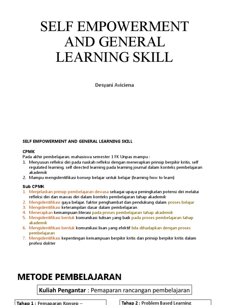 Self Empowerment and General Learning Skill - Metode Belajar | PDF