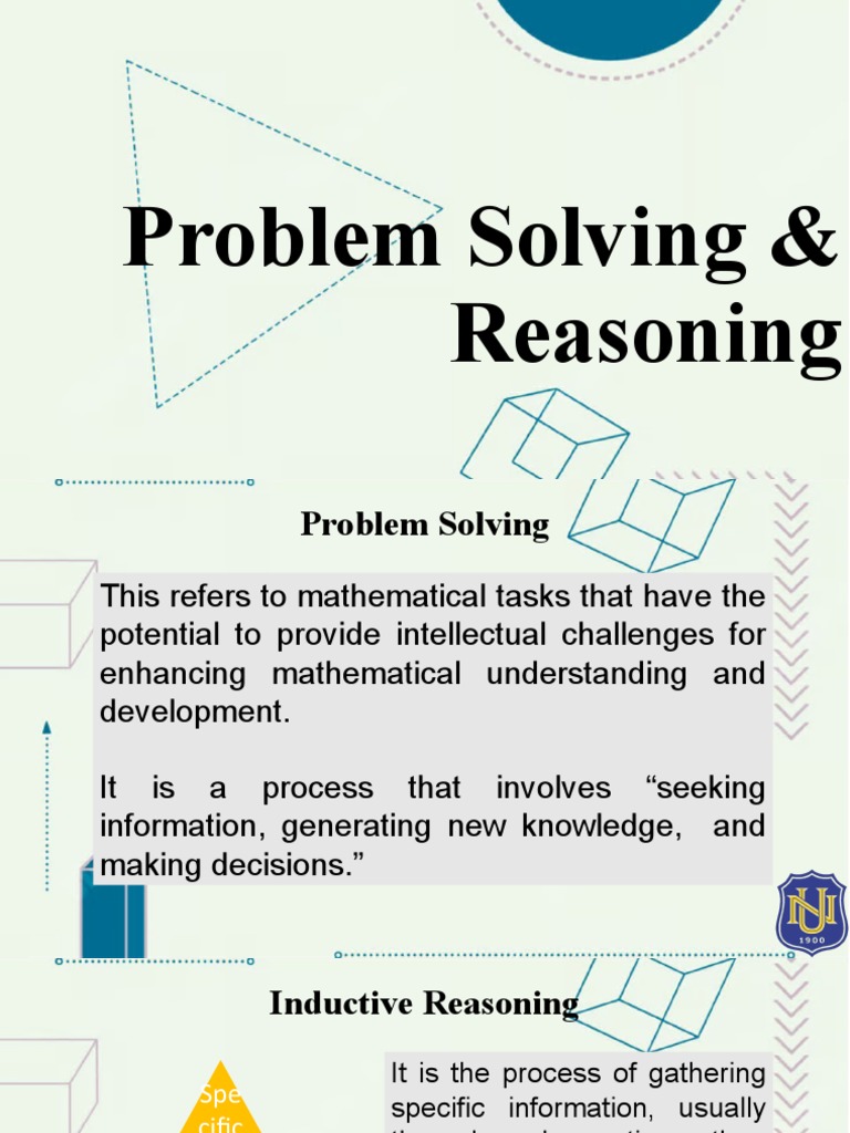 Lecture 3 - Problem Solving and Reasoning | PDF | Inductive Reasoning | Reason