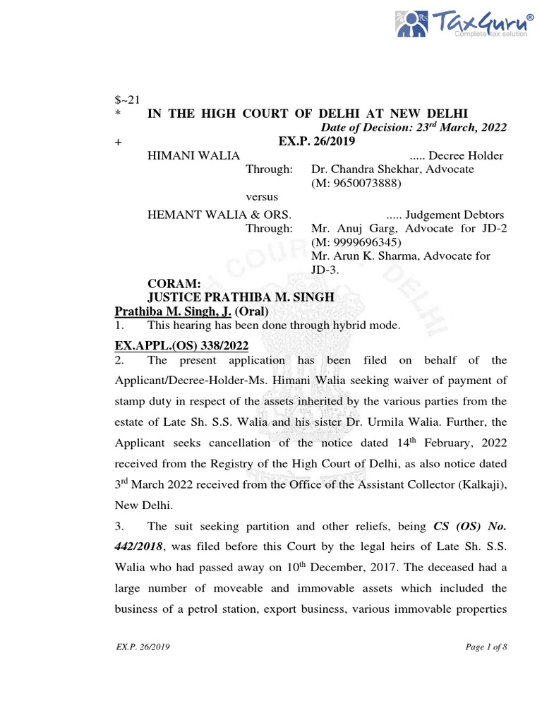 Himani Walia vs Hemant Walia Ors Delhi High Court | PDF | Justice ...