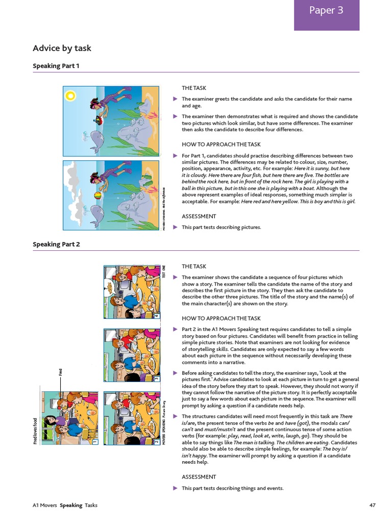 Movers_Speaking guideline | PDF | Question | Linguistics