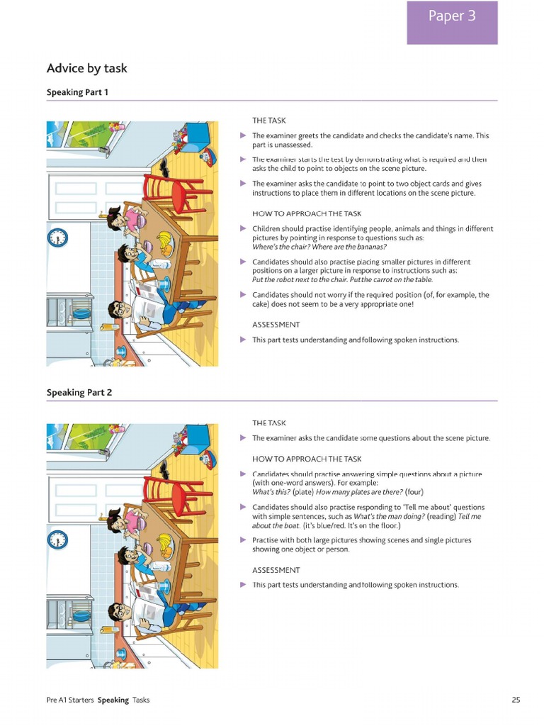Starters - Speaking Guideline | PDF