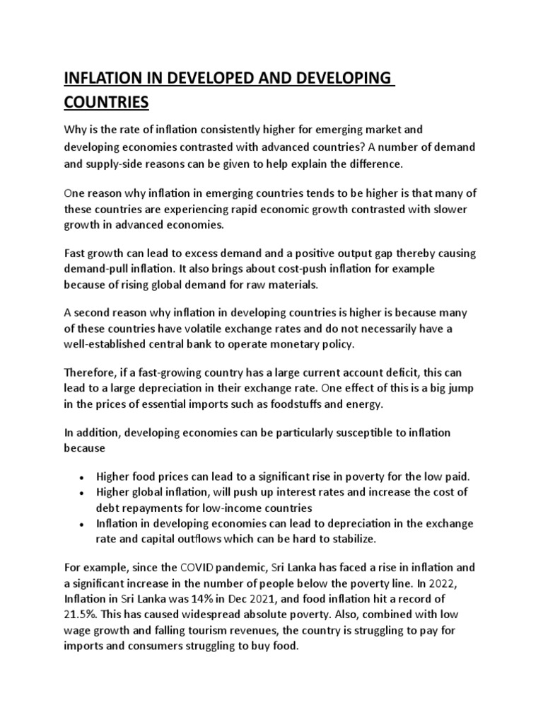 Inflation in Developed and Developing Countries | PDF | Deflation | Quantitative Easing