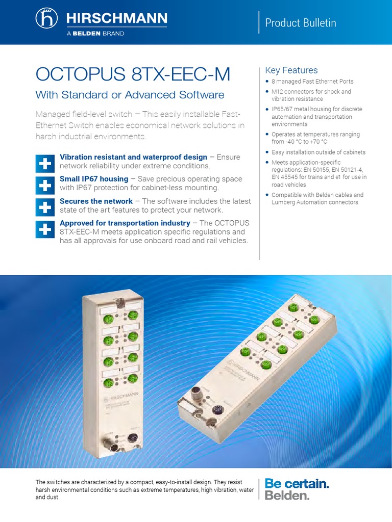 Hirschmann Octopus 8TX-EEC-M-2S | PDF | Network Switch | Computer Network