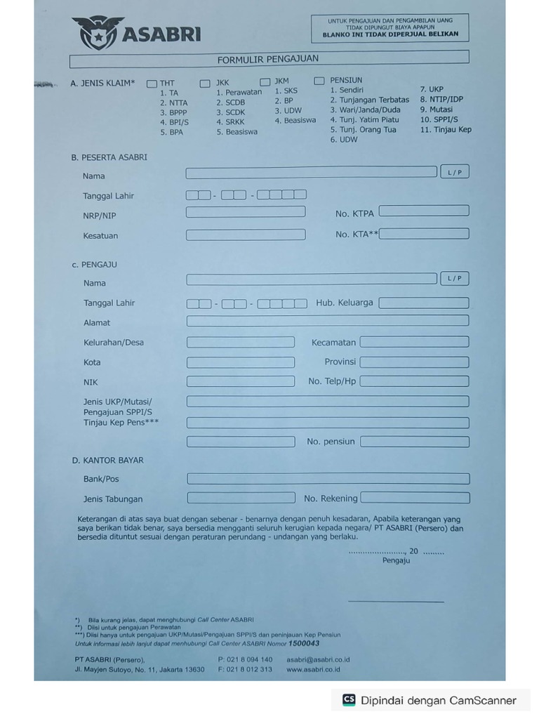 Form Pengajuan | PDF