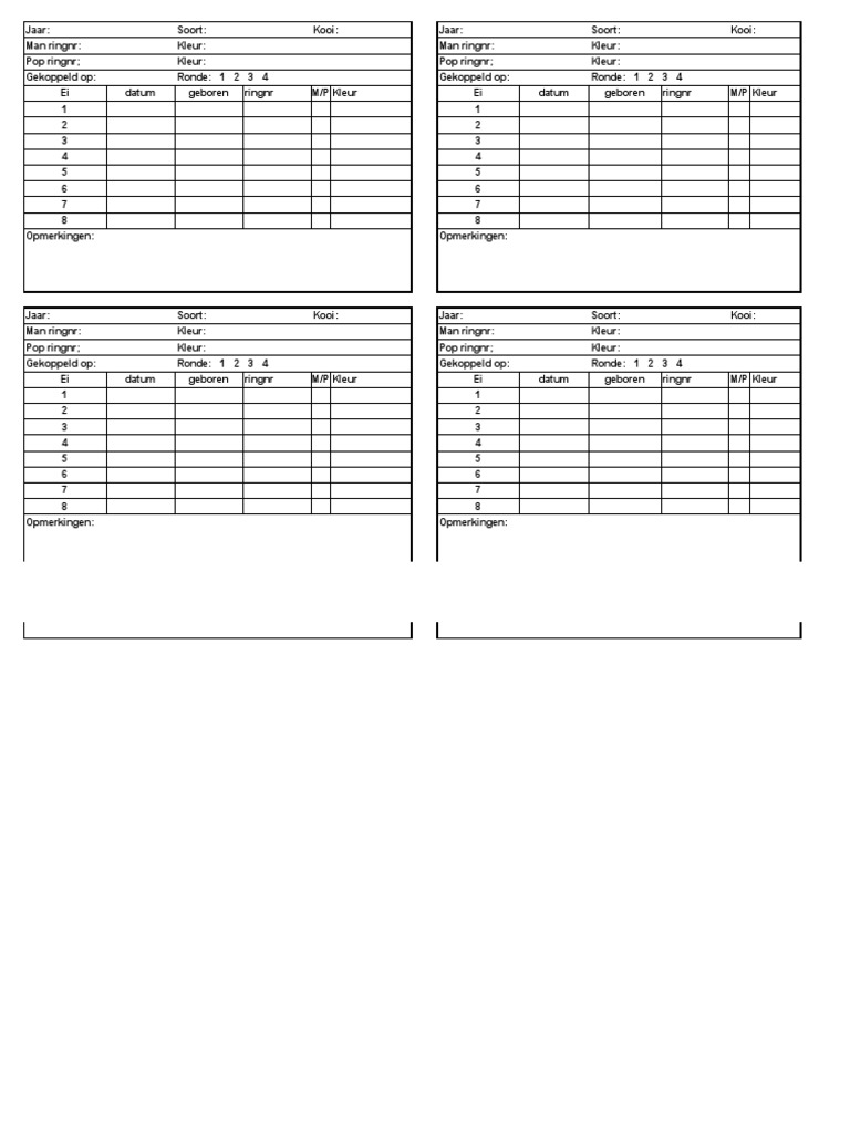 Kweekkaarten Vogels | PDF