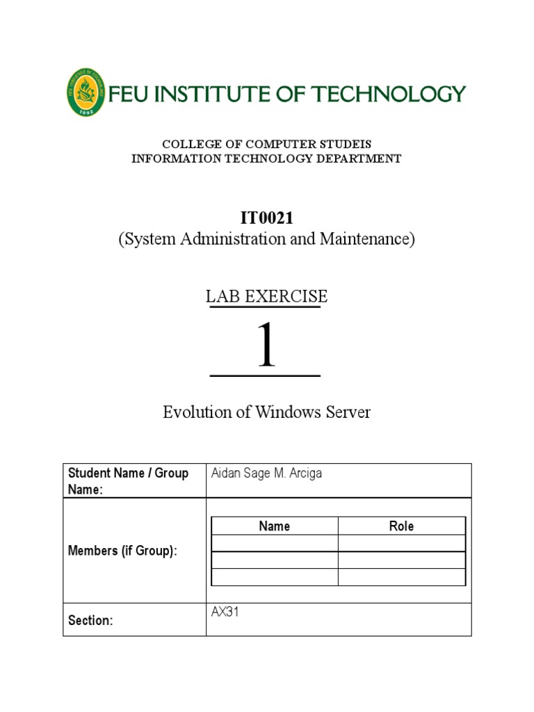 Arciga - IT0021 - Laboratory Exercise 1-1 | PDF | Microsoft Windows ...