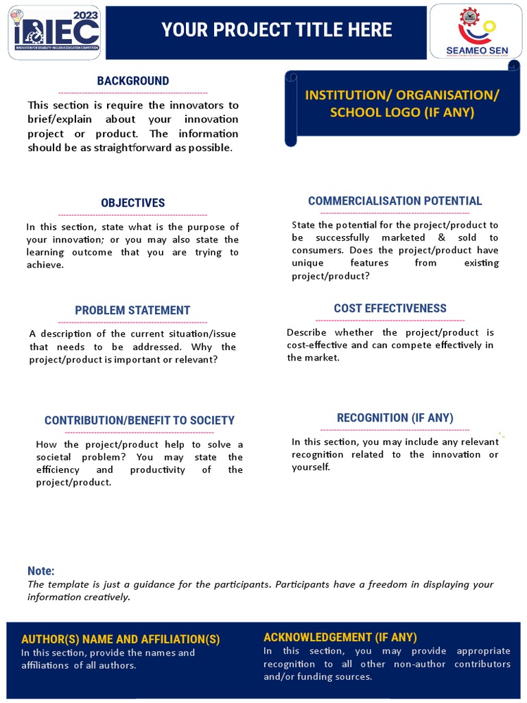 IDIEC 2023 Poster Template | PDF | Innovation | Business
