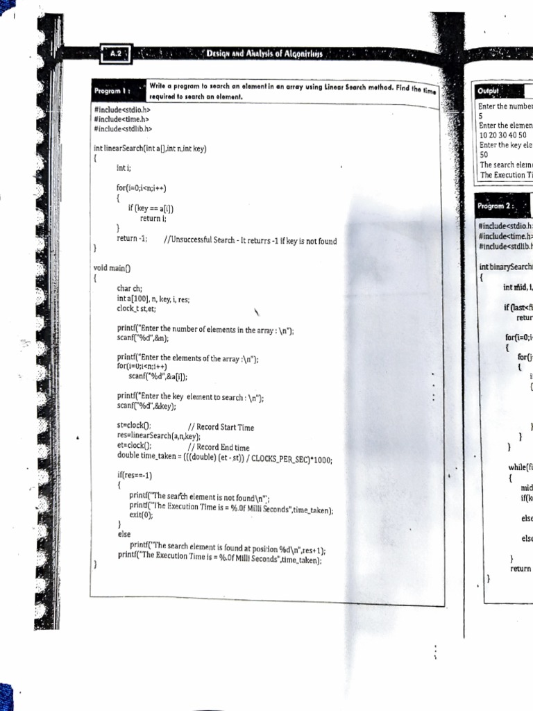 Ada Lab Programs Pdf Mathematical Concepts Algorithms And Data Structures 