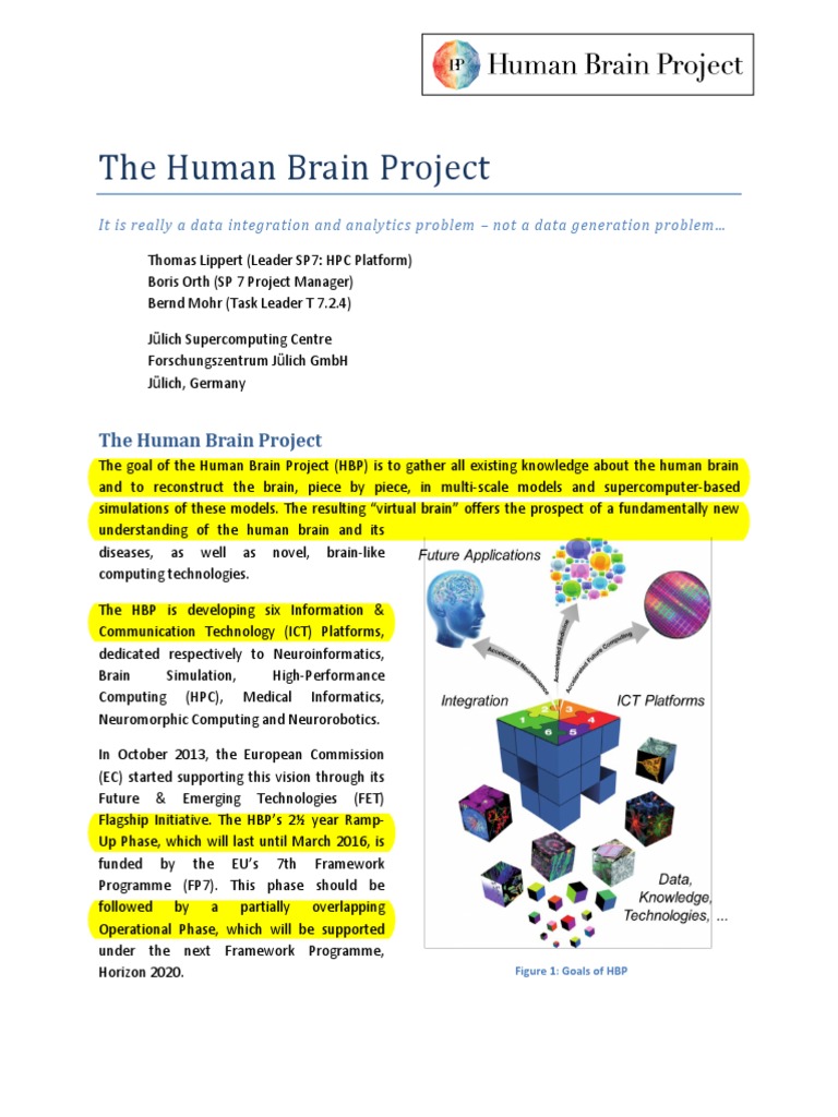 Human Brain Project | PDF | Computing | Neuroscience