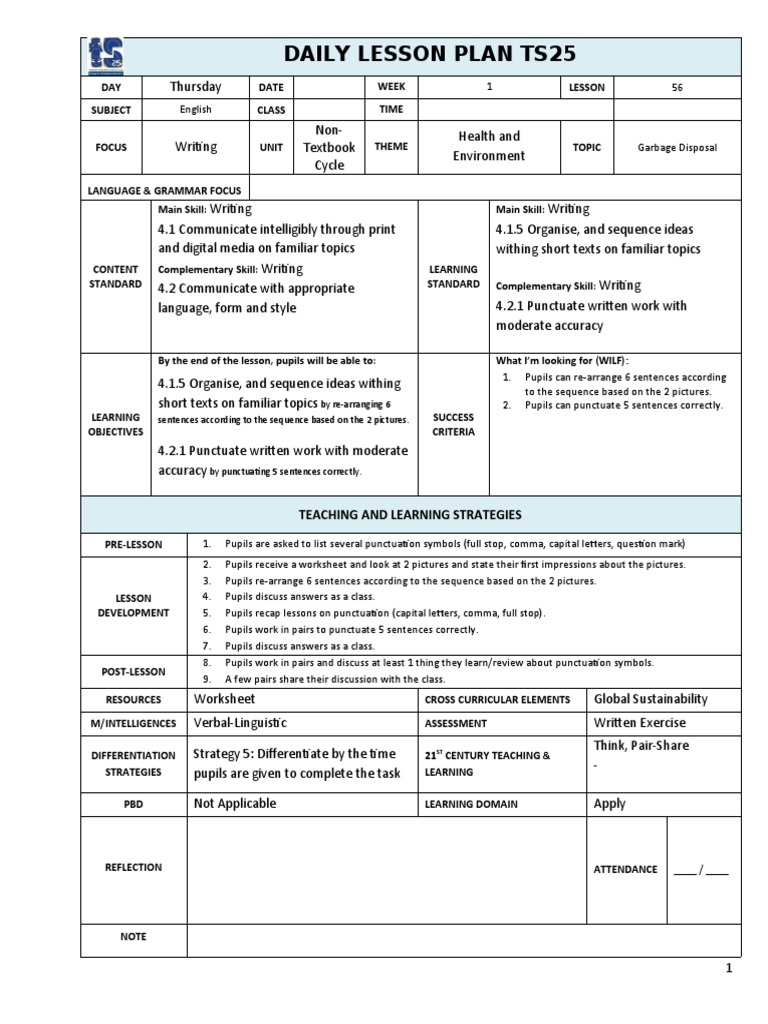 Form 2 Lesson 56 Writing | PDF | Punctuation | Learning