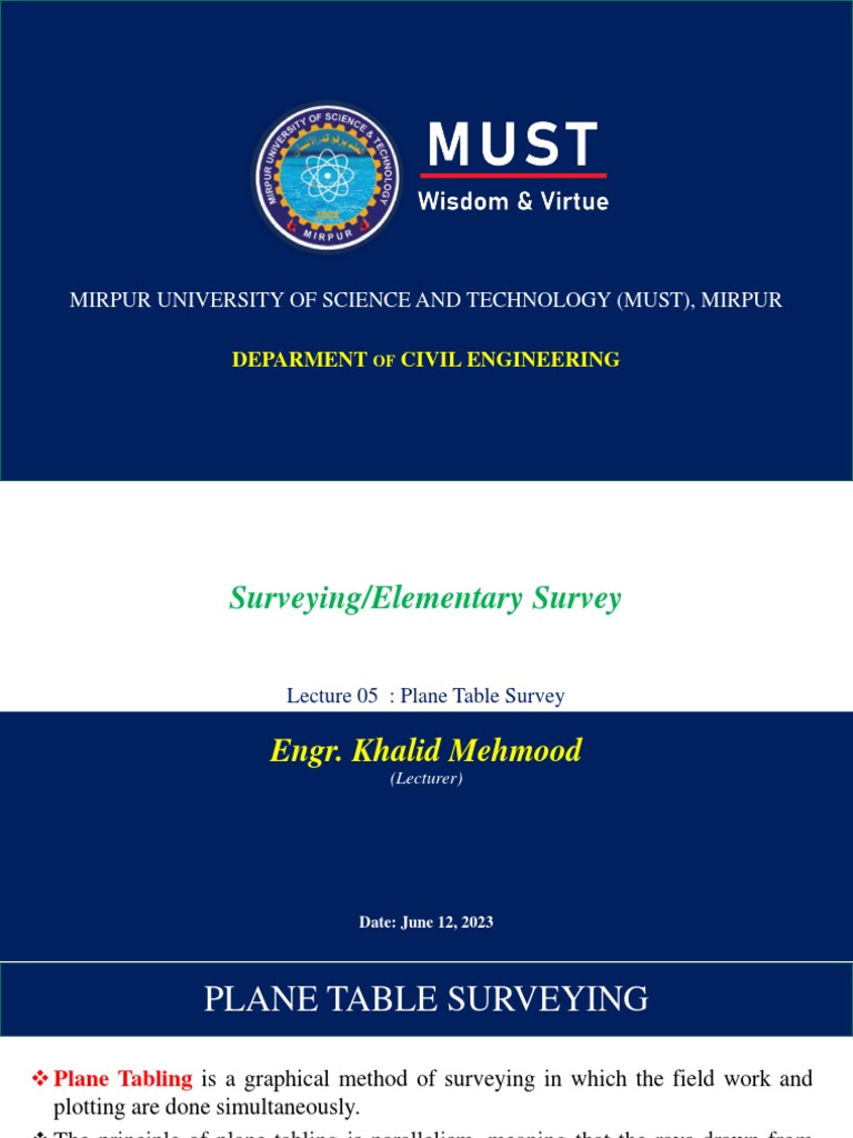 Lec # 05 Plane Table Survey | PDF | Surveying | Physical Sciences