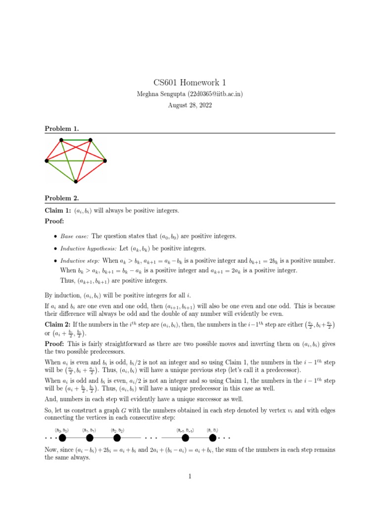 Combinatorics Homework 1 Pdf Vertex Graph Theory Matrix Mathematics 