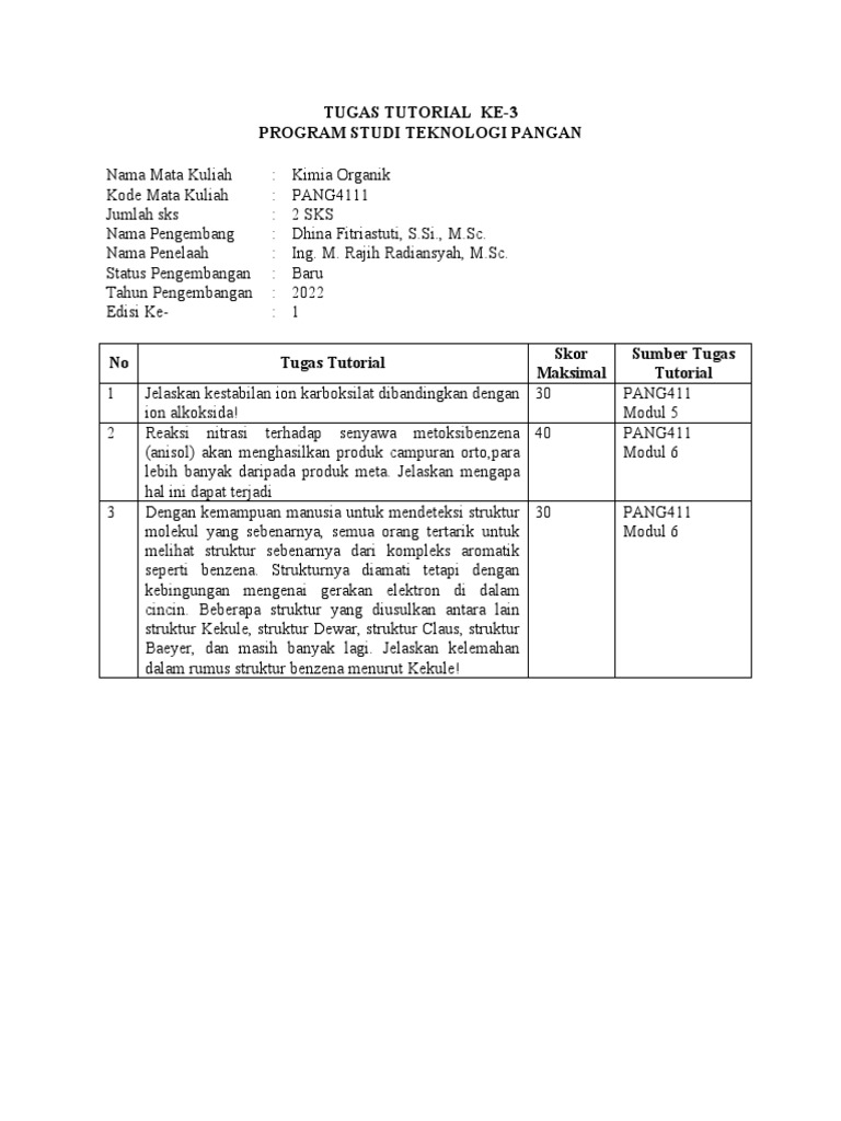 Soal Tugas Tutorial III | PDF